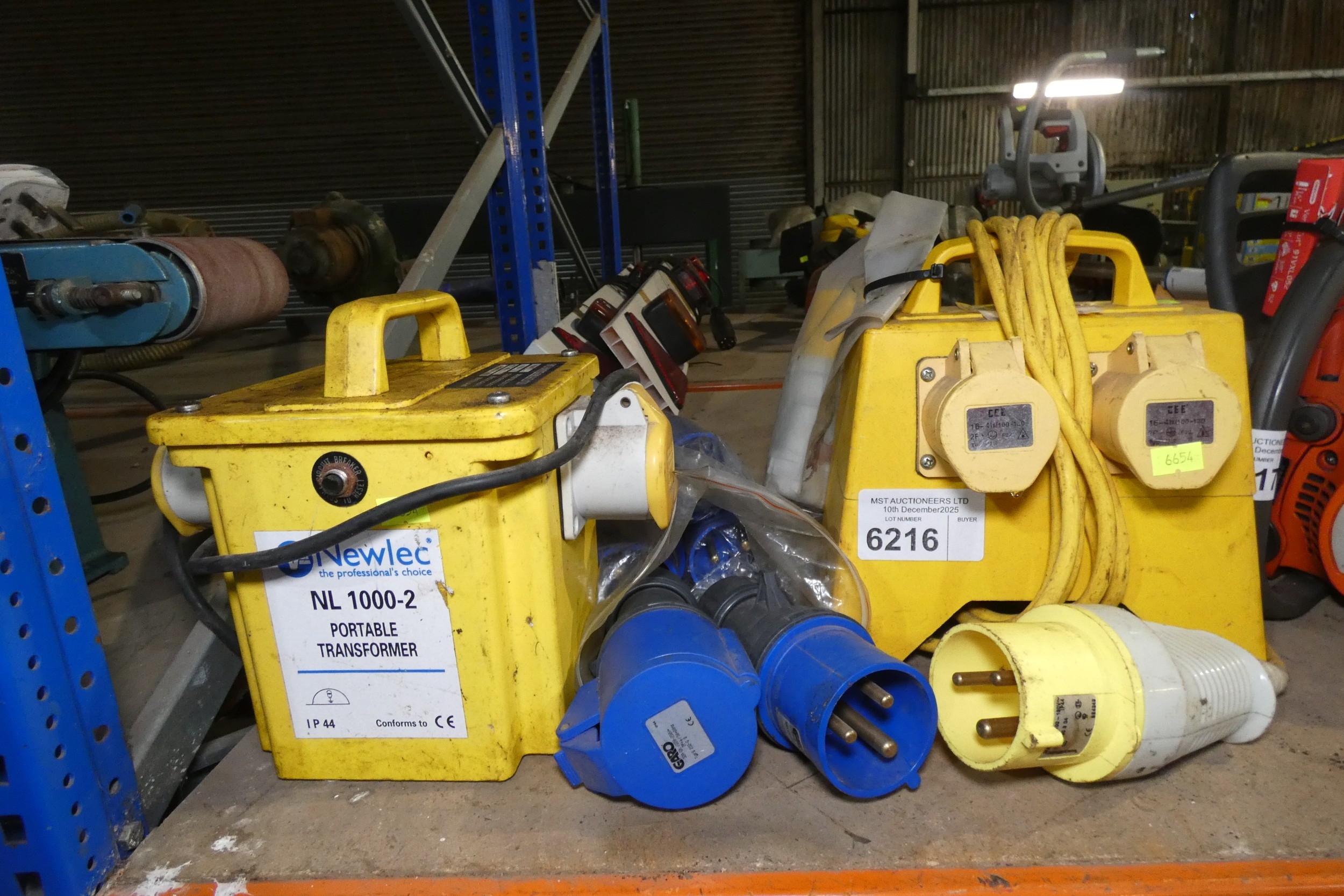 1 x Newlec 110v transformer, 1 x 110v distribution unit and a small ...