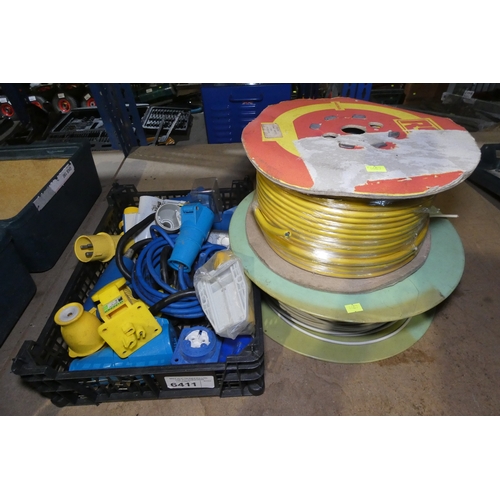 A quantity of various electrical items including cable and Ceeform type ...