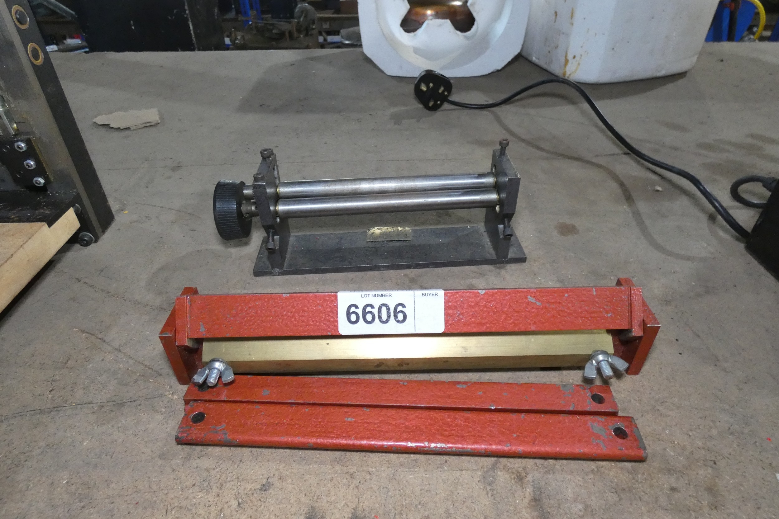 A set of mini rolls max width approx 17cm and 1 x mini folder type tool ...