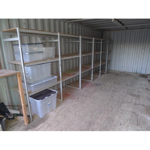 A metal storage container approx 7.2m long x 3m wide (24ft 8 inch x 9ft ...
