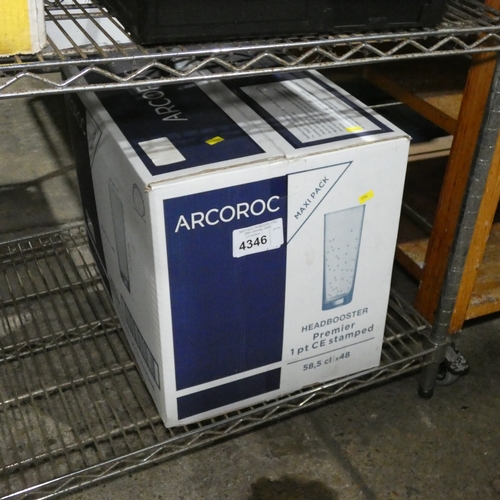 A box of 48 Arcoroc Pint glasses