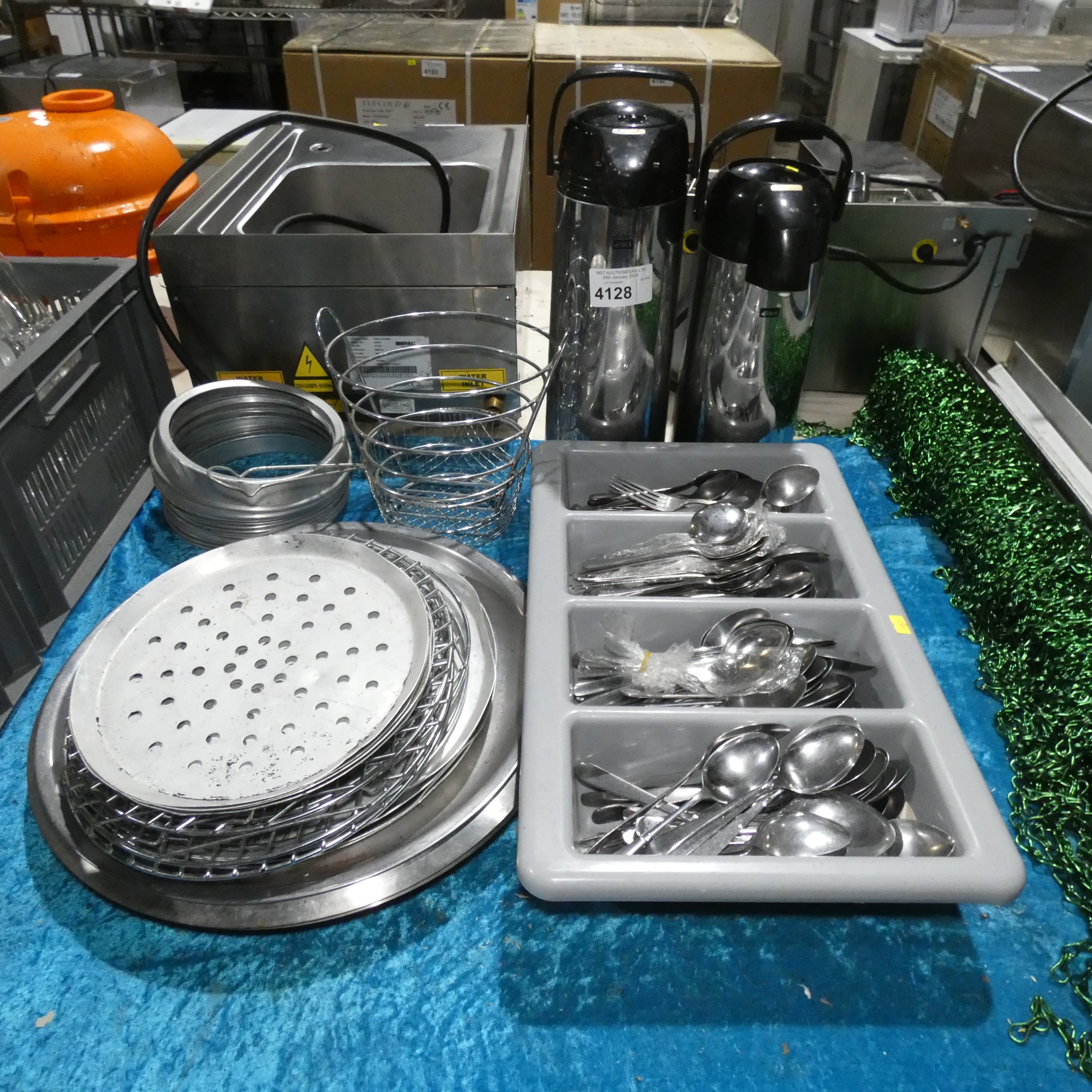 A quantity of various catering related items including cutlery, 2x ...