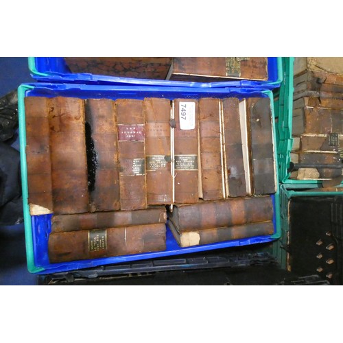 A pallet of miscellaneous law and other vintage leather bound and other ...