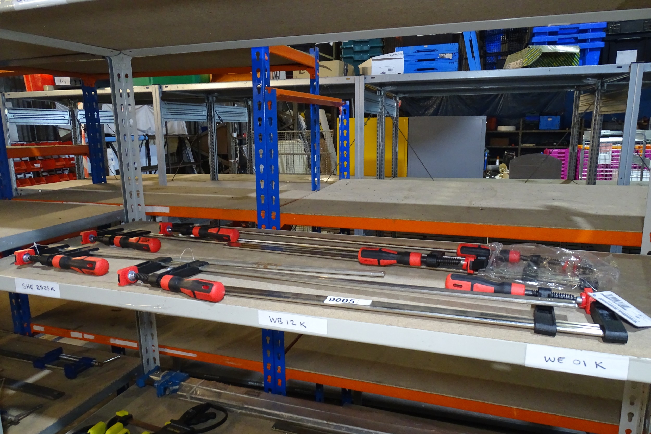 7 x Various F Clamps by TUV - Contents of 1 shelf