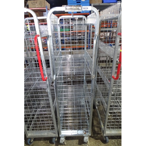 1 x Wheeled picking / restocking trolley with height adjustable shelves ...