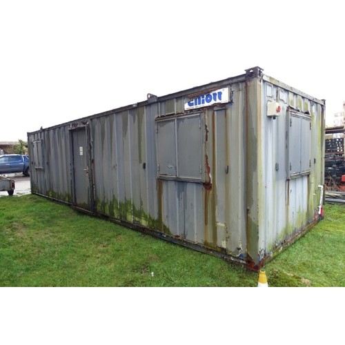 A Metal site office / Welfare container approx 32ft x 10ft with 2 side ...