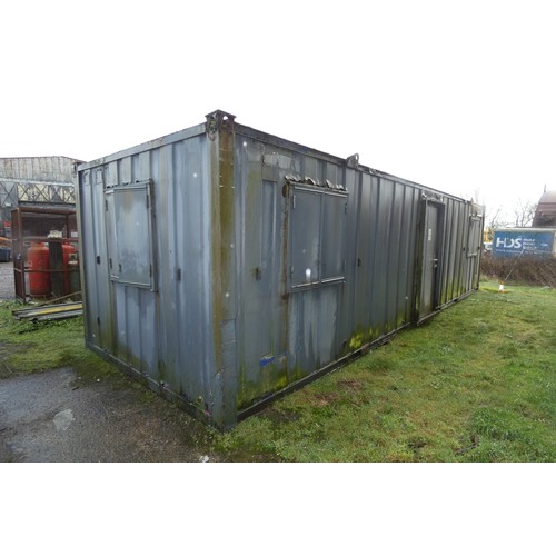 A Metal site office / Welfare container approx 32ft x 10ft with 2 side ...