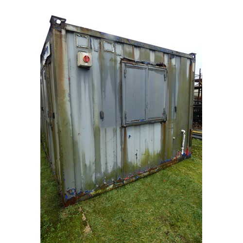 A Metal site office / Welfare container approx 32ft x 10ft with 2 side ...