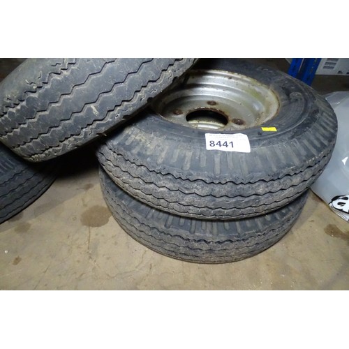 5 x Trailer wheels and tyres, tyre size 20B1 R10 5.00