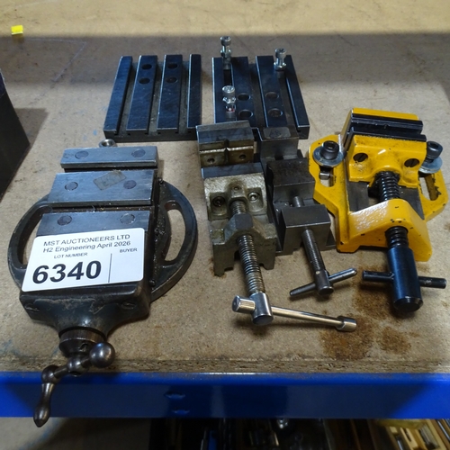 3 x various machine clamps, a milling slide and 2 x milling tables