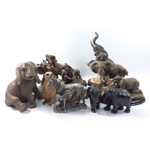 A vivid collection of elephants including the rearing elephant and ...
