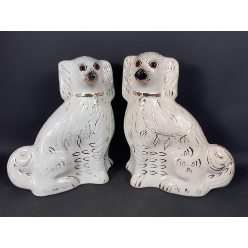 WOOF ! WALLY DUGS. An impressive pair of Victorian ceramic mantlepiece ...