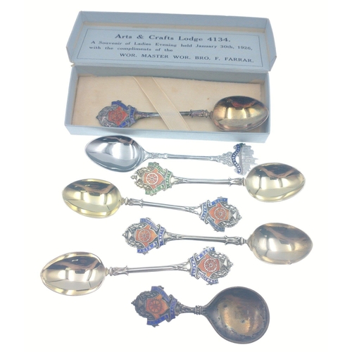 RARE! - Arts and Crafts inspired MASONIC tea caddy spoon with Arts and ...