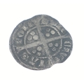 Small silver hammered coin with cross 19mm diameter weight#21