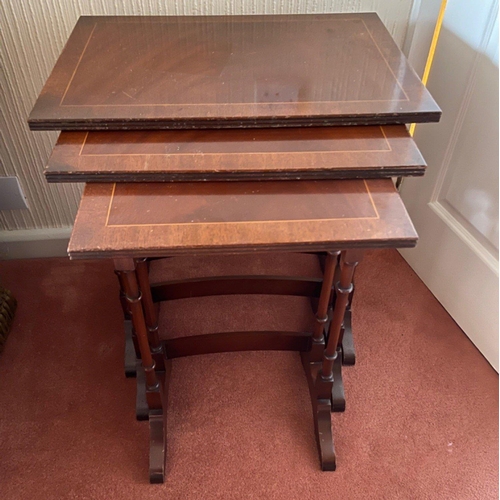 A QUALITY nest of three side tables#555