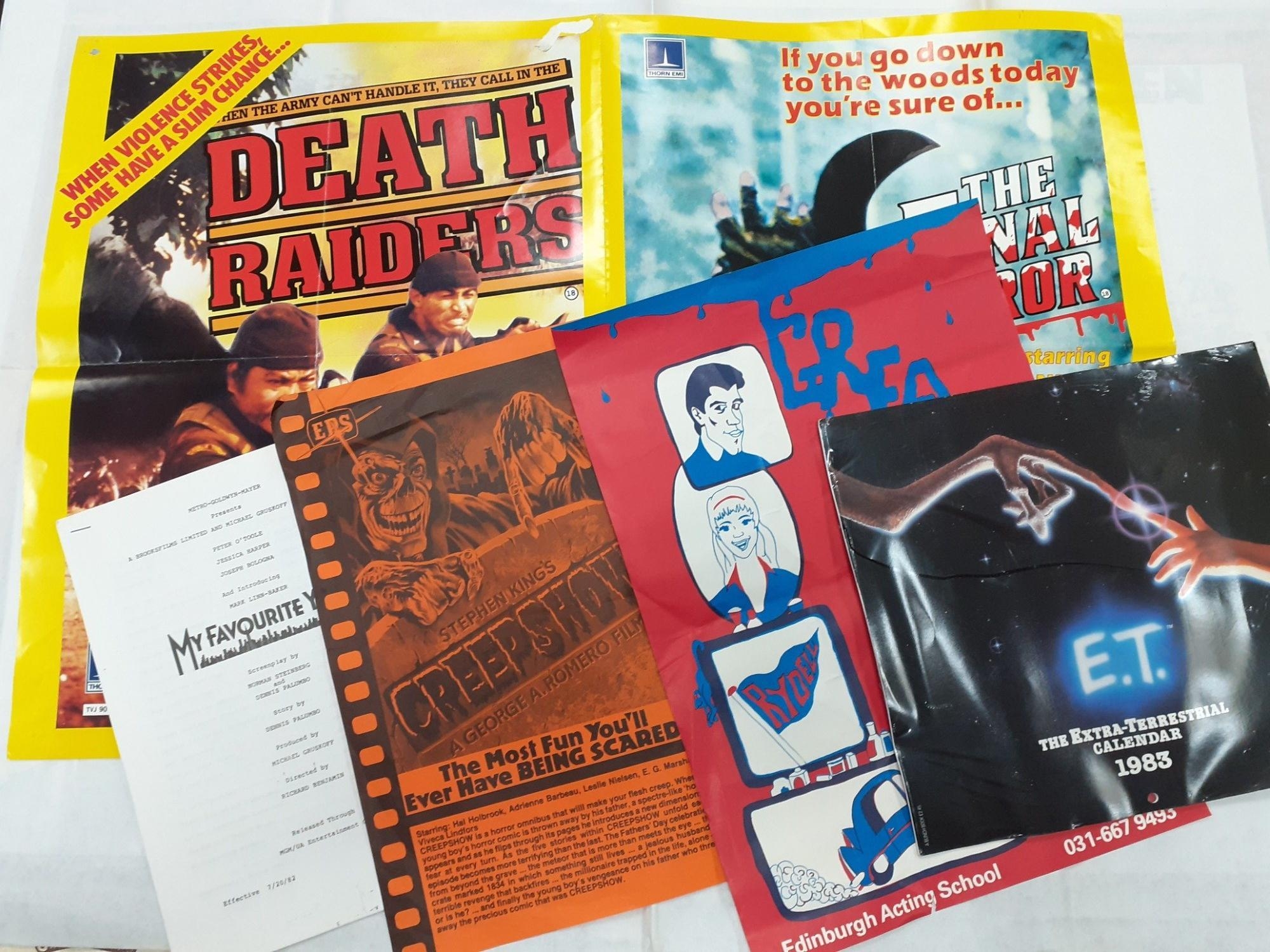 A mixed lot of an original 1983 ET calendar, BRUNTON THEATRE production ...