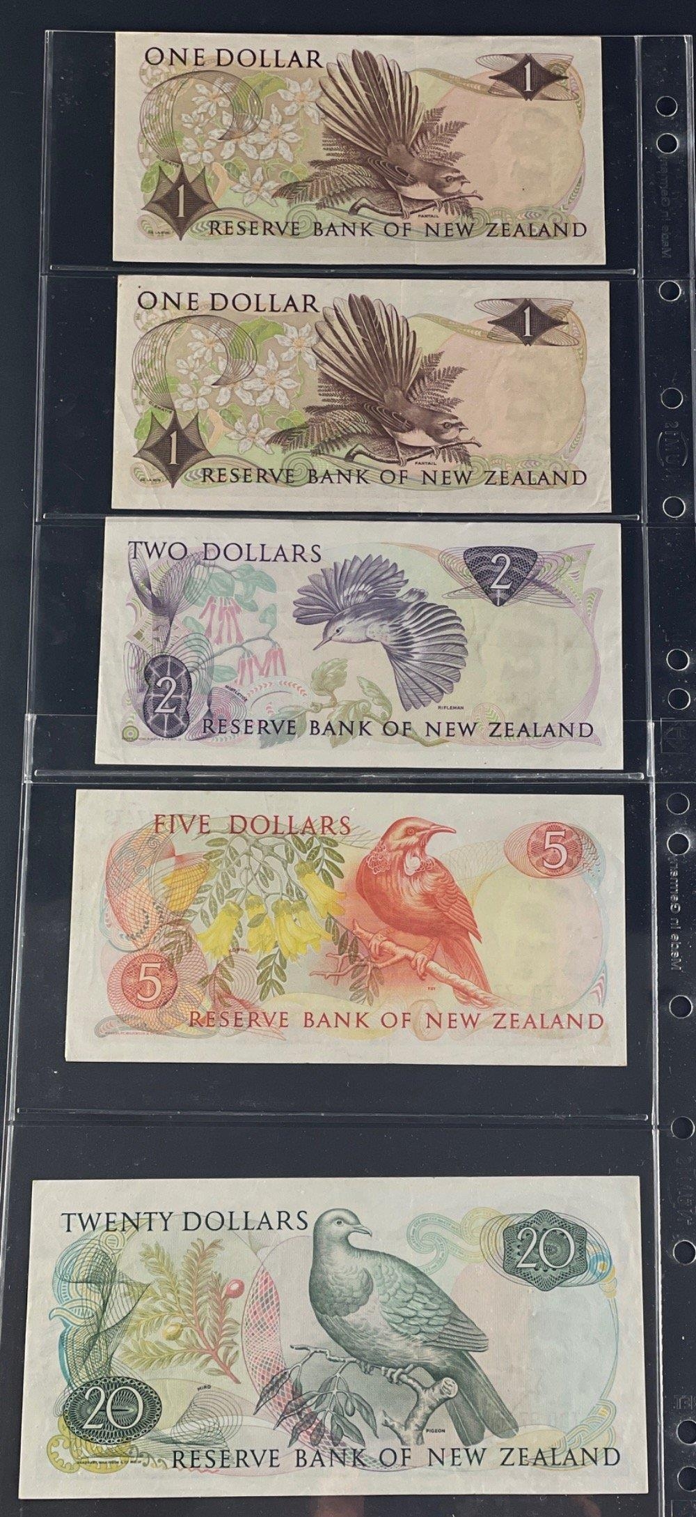 NEW ZEALAND Banknote collection to include two One Dollar notes, one ...