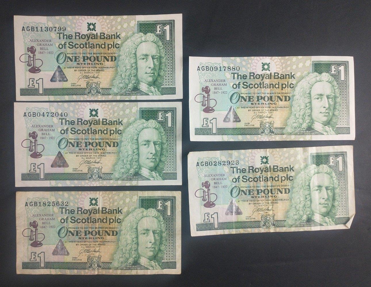 Super lot of Scottish Bank Notes to include Royal Bank of Scotland ...