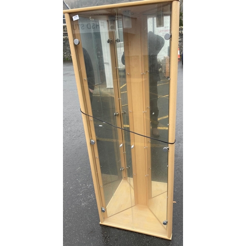 A three sided CORNER display unit with glass shelves - dimensions 6ft ...