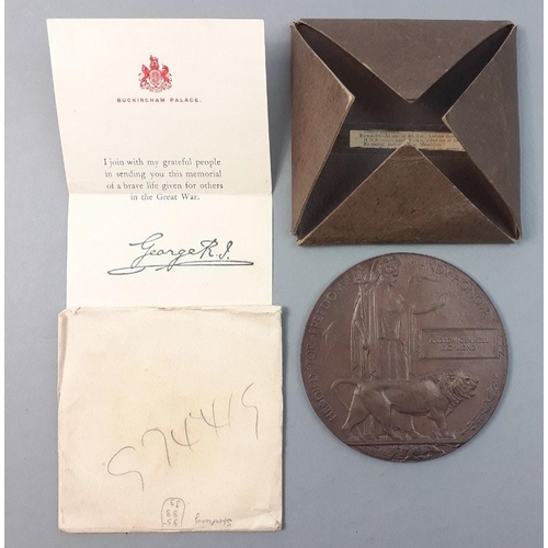 A nicely presented World War One WWI Memorial Plaque / Death Penny in ...