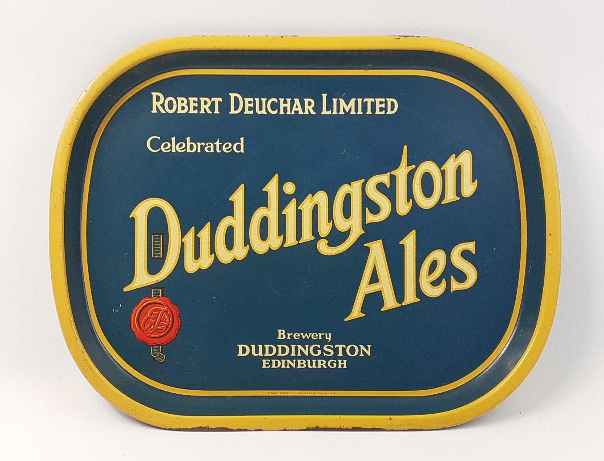 A super vintage ROBERT DEUCHAR LIMITED Duddingston Ales pub tray 41cm ...