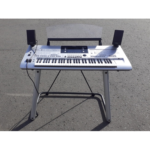 A large YAMAHA Tyros 4 digital work station with stand, speakers and ...