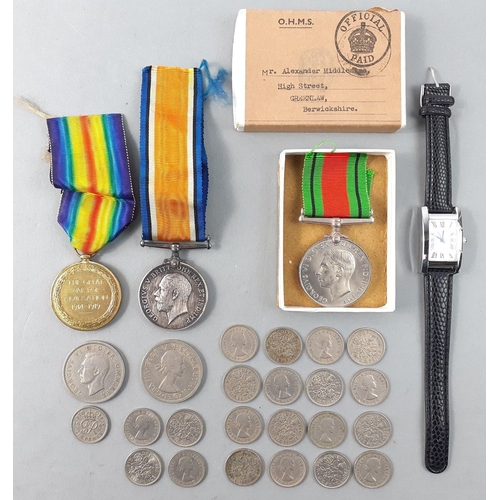 Two WWI service medals to include The Great War for Civilisation 1914 ...