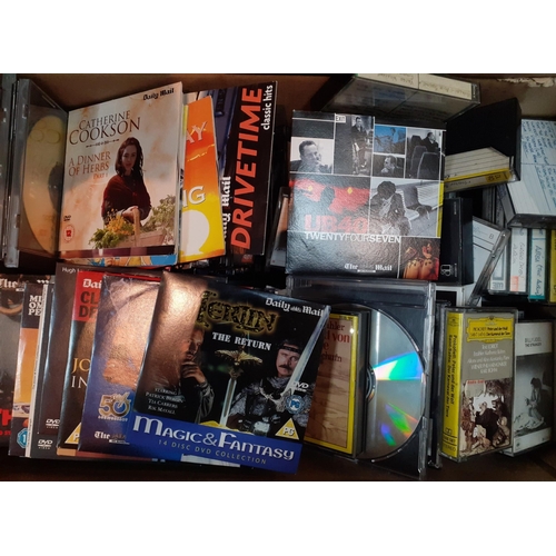 A mixed box of CDs and some cassettes collection of Daly Telegraph CDs ...