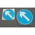 Two keep left/right signs, one metal sign other mounted on hard plastic ...