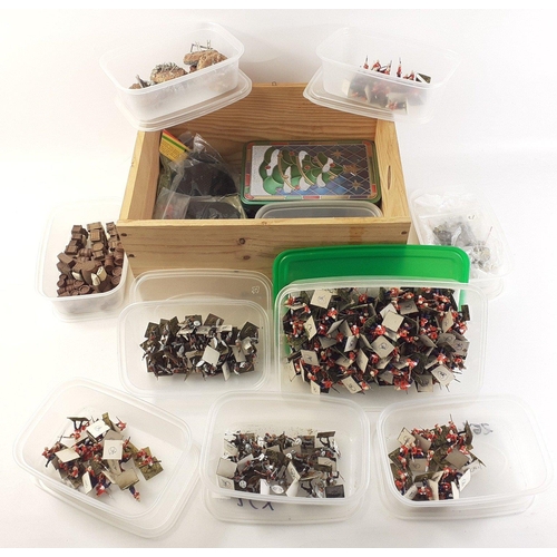 A large collection of table top war gamers pieces to include British ...