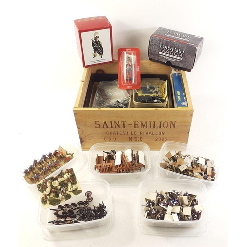 A large collection of table top war gamers pieces to include British ...