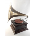 An antique gramophone player complete with trumpet with ASIA Sound ...