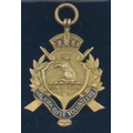 A 375 gold hallmarked medal awarded by Halkirk Rifle Volunteers made by ...