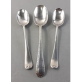 Three silver hallmarked mis-matched teaspoons. 70g approx.#125