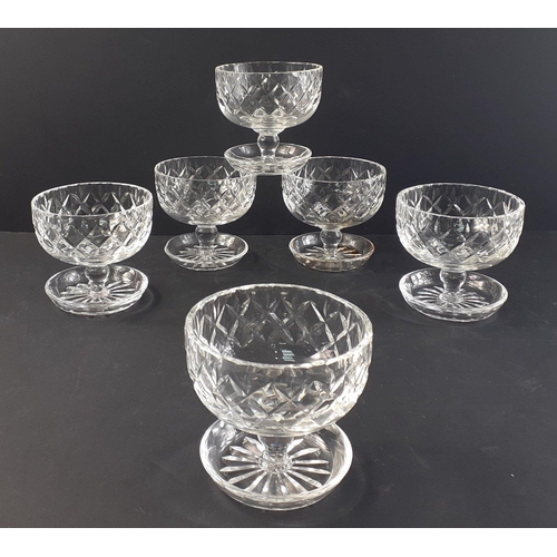 BEAUTIFUL! 6 EDINBURGH CRYSTAL style lead crystal sundae dishes#349
