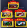 Five boxed models from the diecast RUPERT COLLECTION including the fire ...