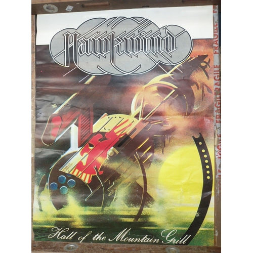Vintage HAWKWIND poster Hall of the Mountain Grill 102cm x 74cm. Light ...