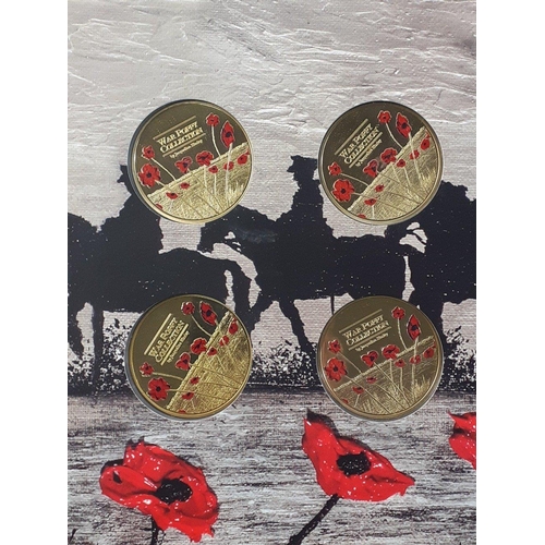 WAR POPPY COLLECTION. Three folders each containing four attractive ...