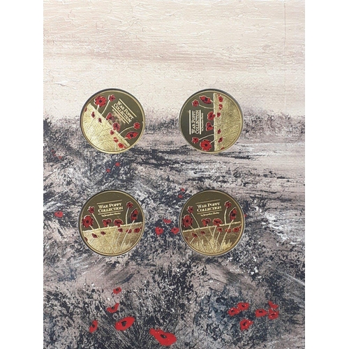 WAR POPPY COLLECTION. Three folders each containing four attractive ...