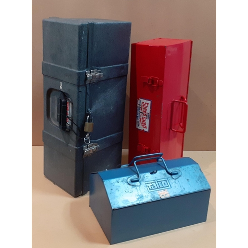 Three handy tool boxes to include a TUFF box and 2 metal boxes#75