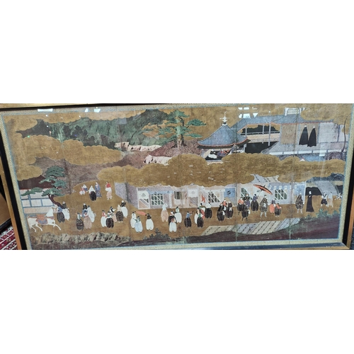 A JAPANESE screen print in frame. Label to rear states: Anonymous ...