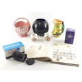 A mixed box to include boxed and labelled EDINBURGH CRYSTAL ring dish ...