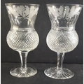 Two stunning EDINBURGH CRYSTAL Thistle Pattern wine goblets. Both with ...