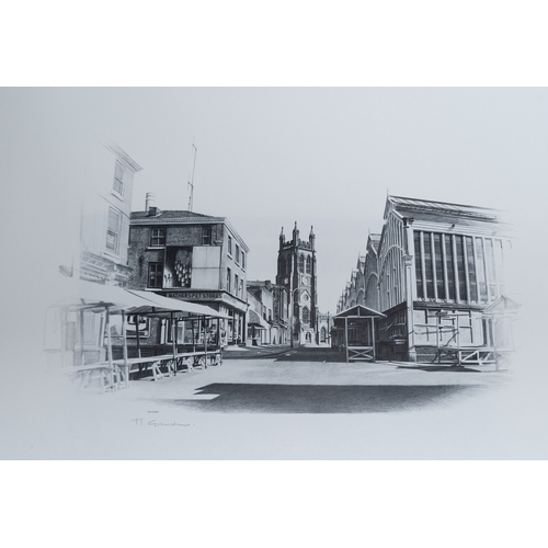 MARC GRIMSHAW Artist signed reproduction black and white prints, a ...
