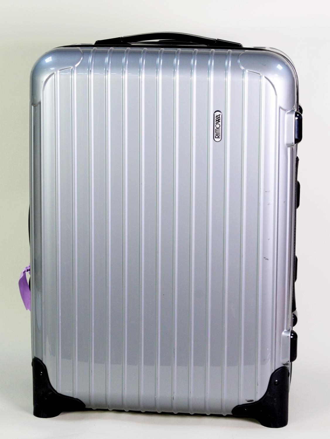 RIMOWA, GERMAN, SILVER FINISH PLASTIC CABIN BAG, with traditional ...