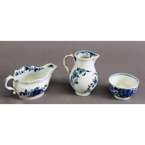 LATE 18TH CENTURY CAUGHLEY SOFT PASTE PORCELAIN CREAM JUG, with moulded ...