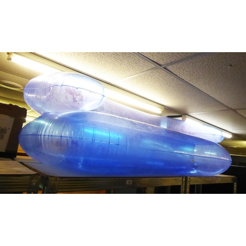 INFLATABLE FURNITURE – A BLUE PVC TRANSPARENT SOFA AND CHAIR WITH TWO ...