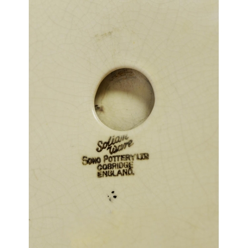 SOLIAN WARE ART DECO CERAMIC WALL POCKET IN THE FORM OF A FAN TAILED ...