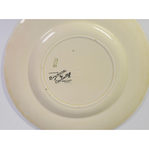 CLARICE CLIFF FOR NEWPORT POTTERY 'BIZARRE' PLATE, banded in tones of ...
