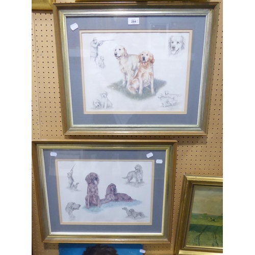 NIGEL HEMMING, PAIR OF SPORTING PRINTS WITH DOGS AND SPORTSMAN